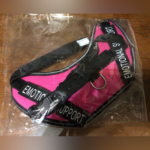 Dog | 4for24 Pink And Black Emotional Support Dog Harness Sz Xs | Poshmark
